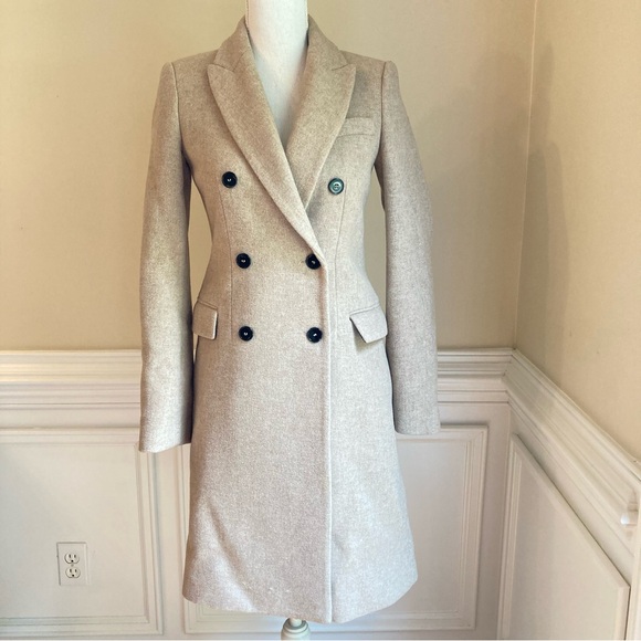 Zara | Jackets & Coats | Zara Neutral Tan Wool Blend Double Breasted ...